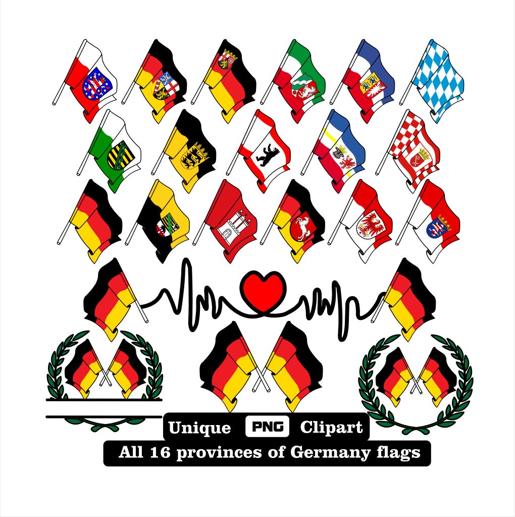 Flag and Cardio of Germany State Flags in Png Files Unique Clipart for ...