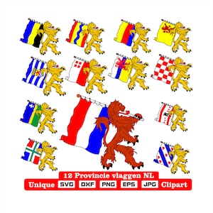 Flags of the 12 Provinces of the Netherlands as Dxf-svg-png-eps-jpg ...