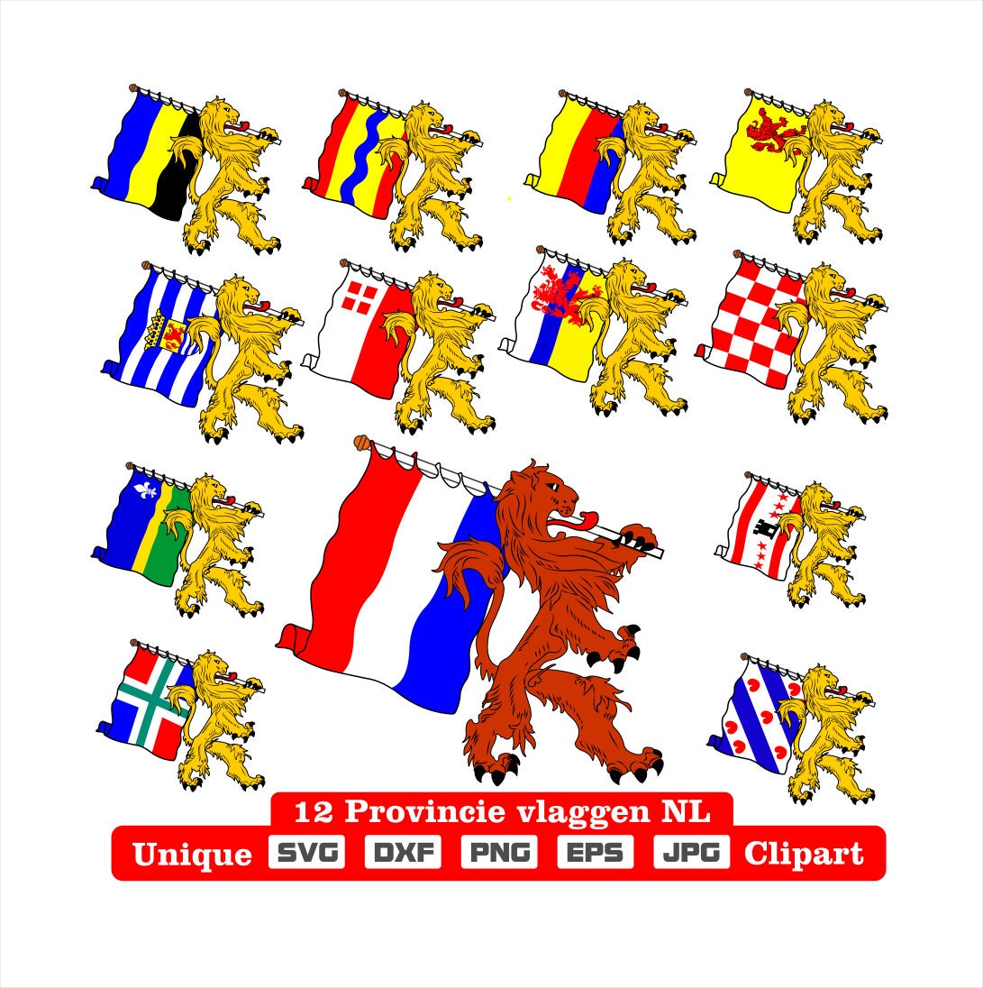 Flags of the 12 Provinces of the Netherlands as Dxf-svg-png-eps-jpg ...