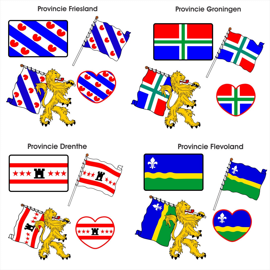 Flags of the 12 Provinces of the Netherlands as Dxf-svg-png-eps-jpg ...
