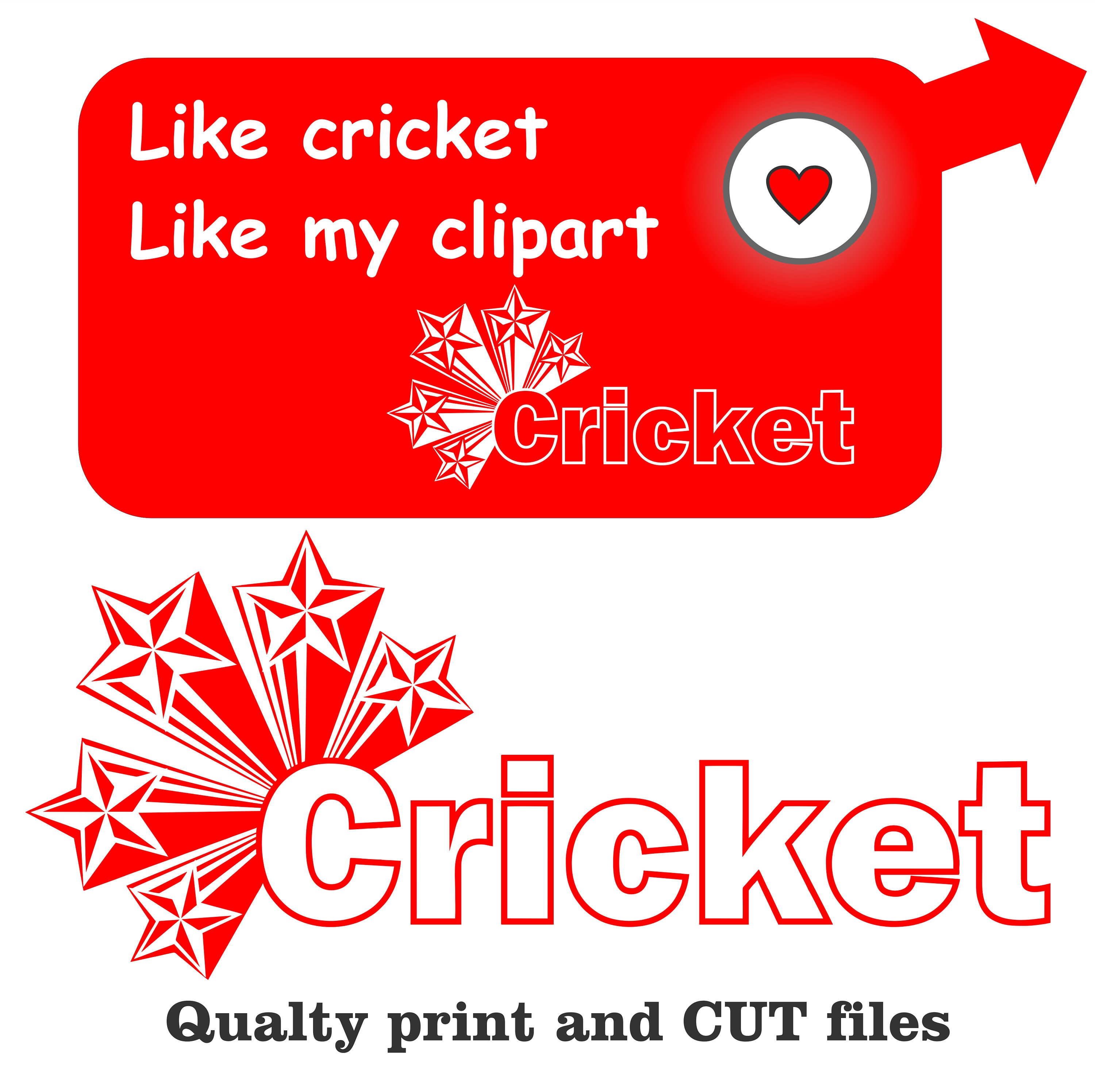 Cricket Clip Art Dxf Svg Png Eps Jpg for Cutting, Clothing Imprint ...