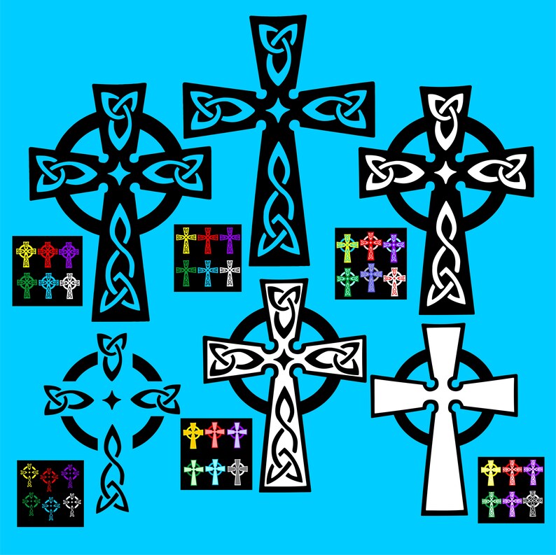 Celtic Cross Clip Art Dxf Svg Png Eps Jpg for Cutting, Clothing Imprint ...
