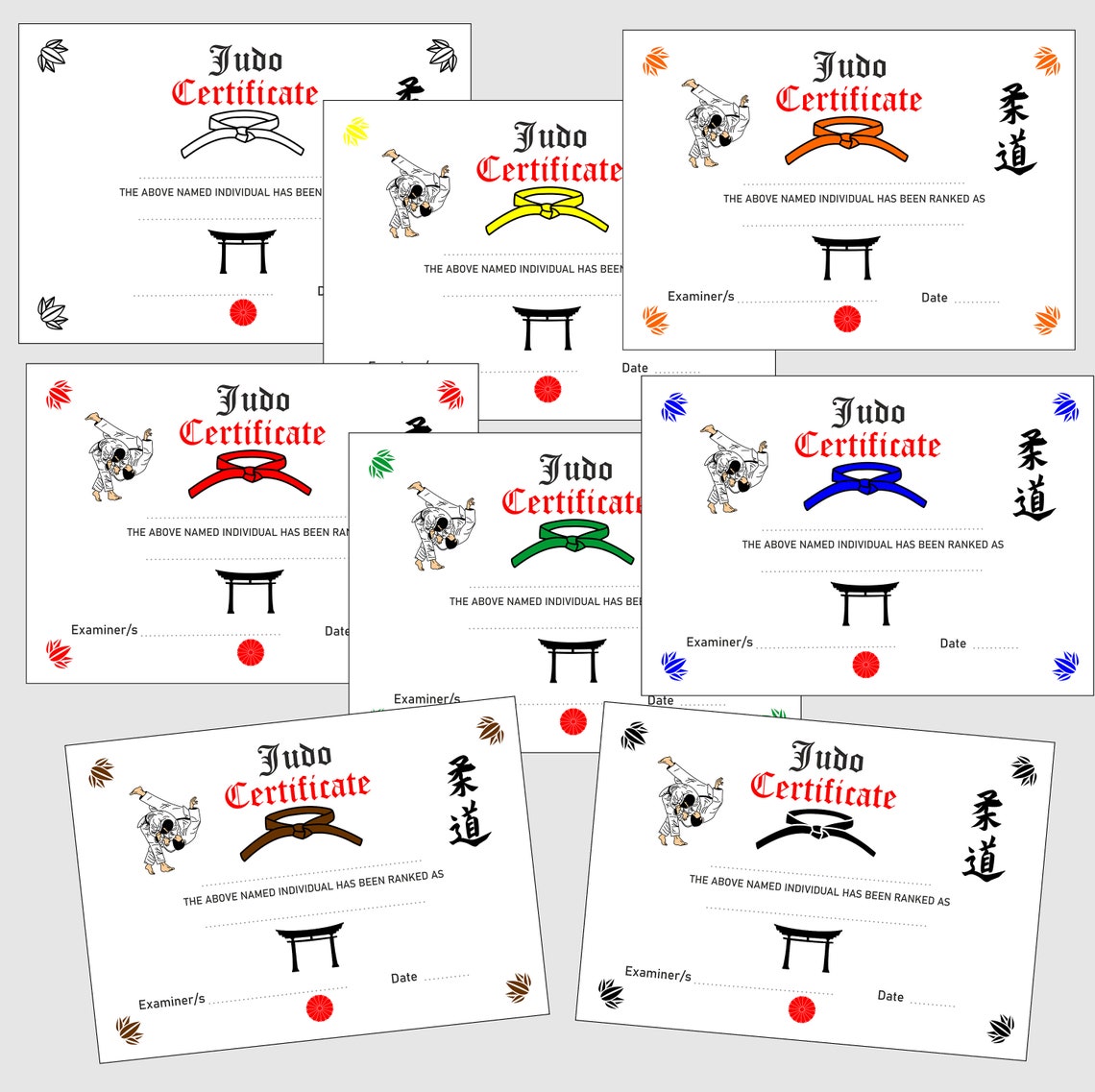 Judo Certificates and Awards Templates in PDF and PNG. Reward Those Who ...
