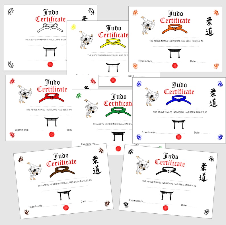 Judo Certificates and Awards Templates in PDF and PNG. Reward Those Who ...