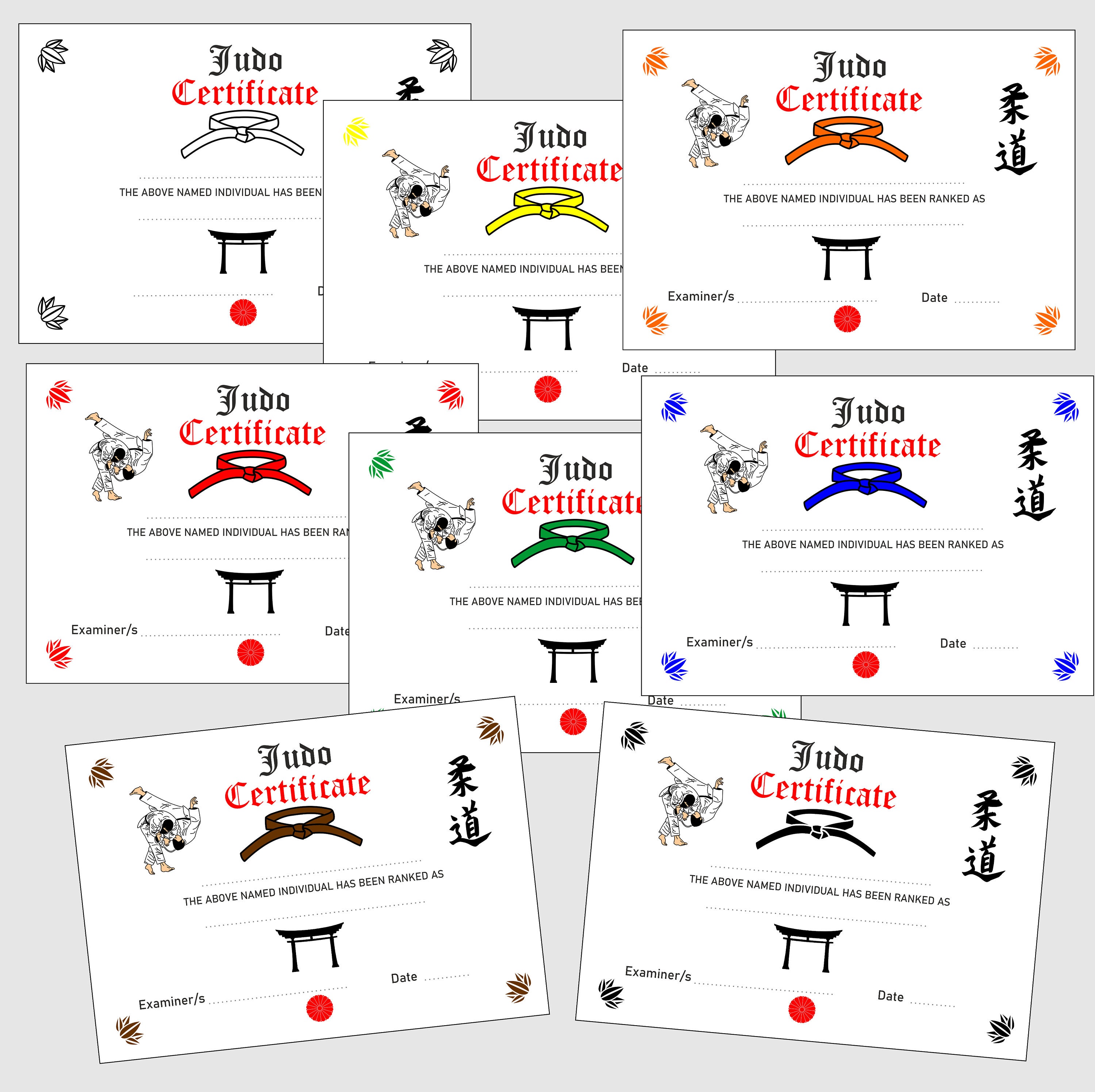 Judo Certificates and Awards Templates in PDF and PNG. Reward Those Who ...