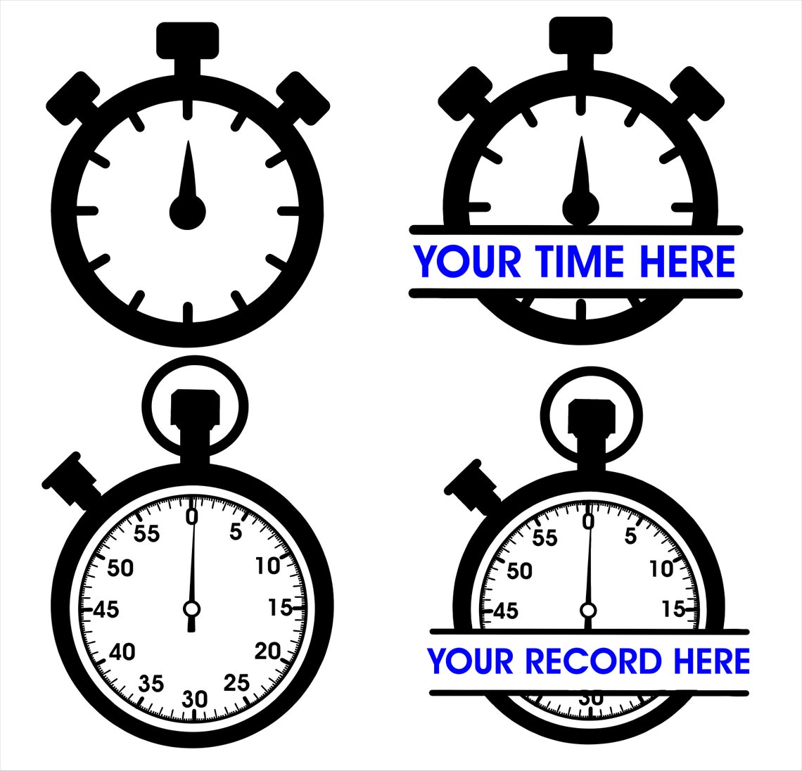 Stopwatch Timer Clip Art Dxf Svg Png Eps Jpg for Cutting,shirt Design ...