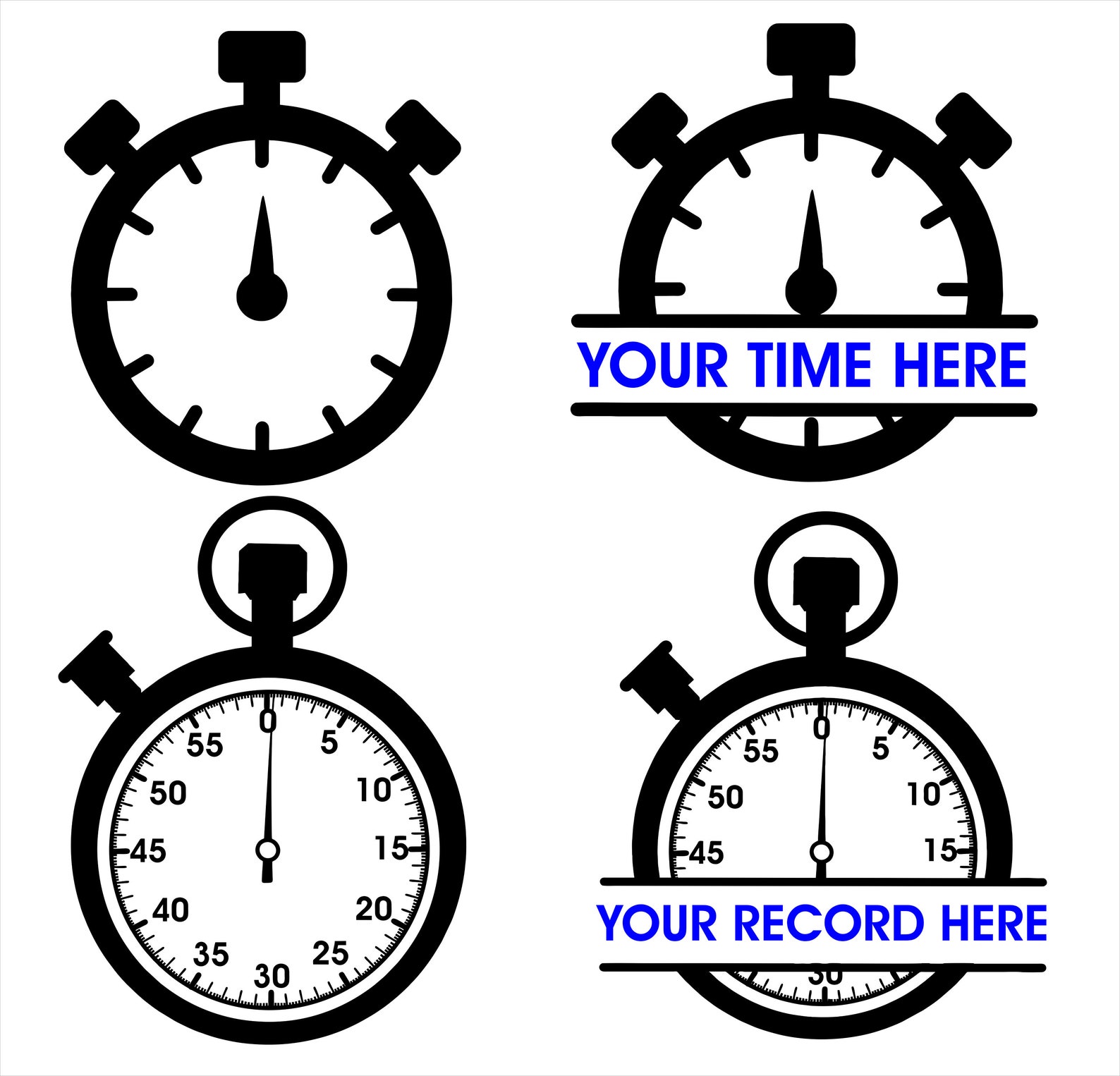 Stopwatch Timer Clip Art Dxf Svg Png Eps Jpg for Cutting,shirt Design ...