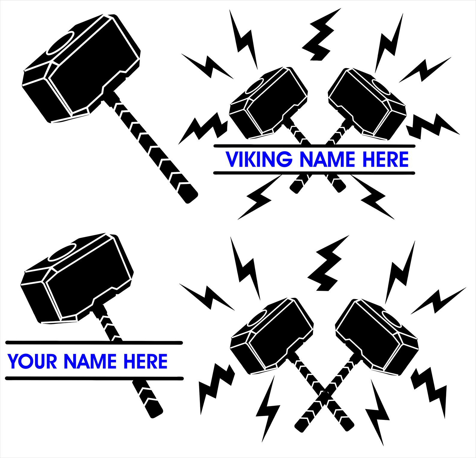 Hammer of Thor Clip Art Dxf Svg Png Eps Jpg for Cutting,shirt Design ...