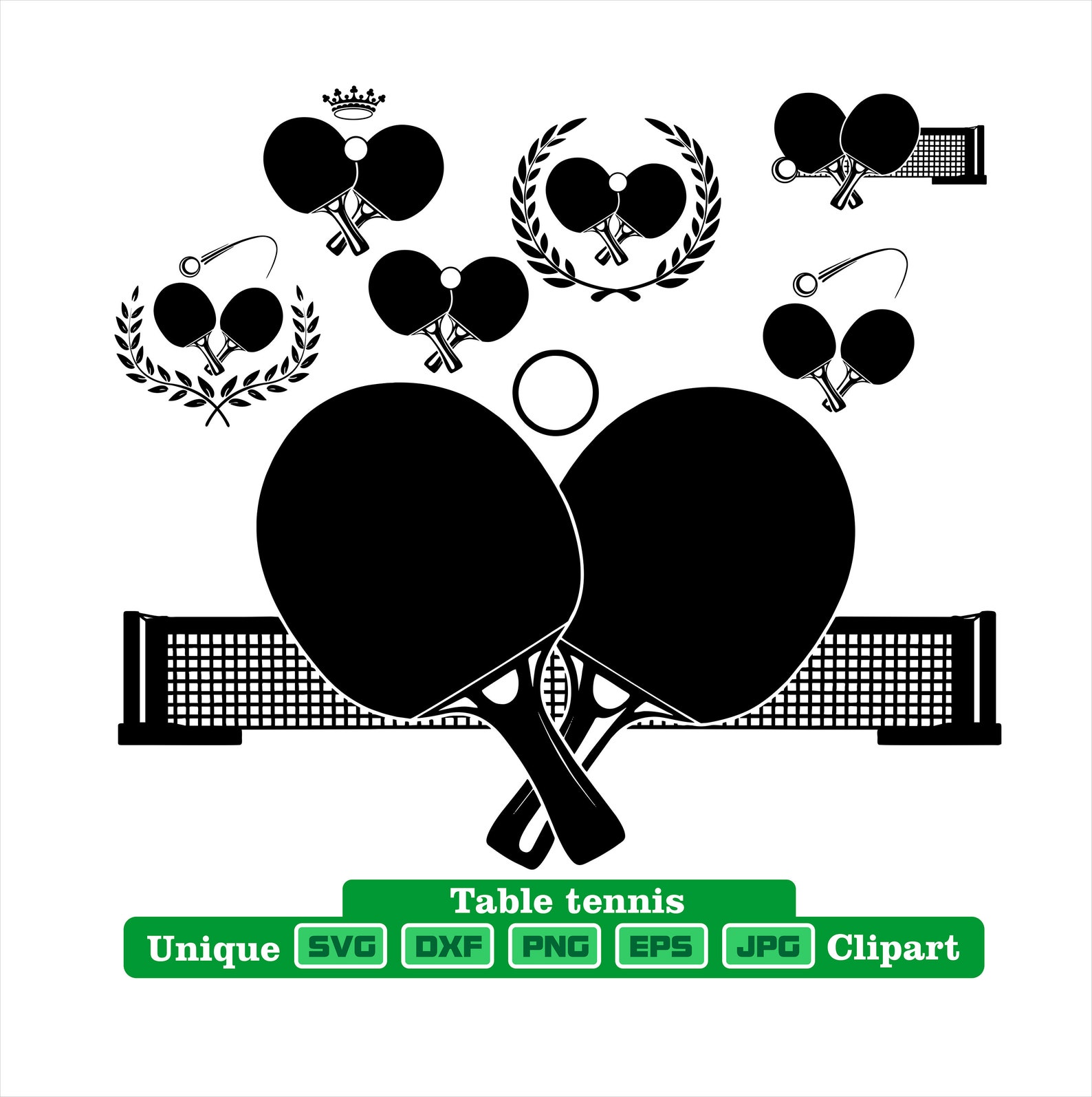 Unique Table Tennis Artwork as Dxf-svg-png-eps-jpg Illustrations for ...