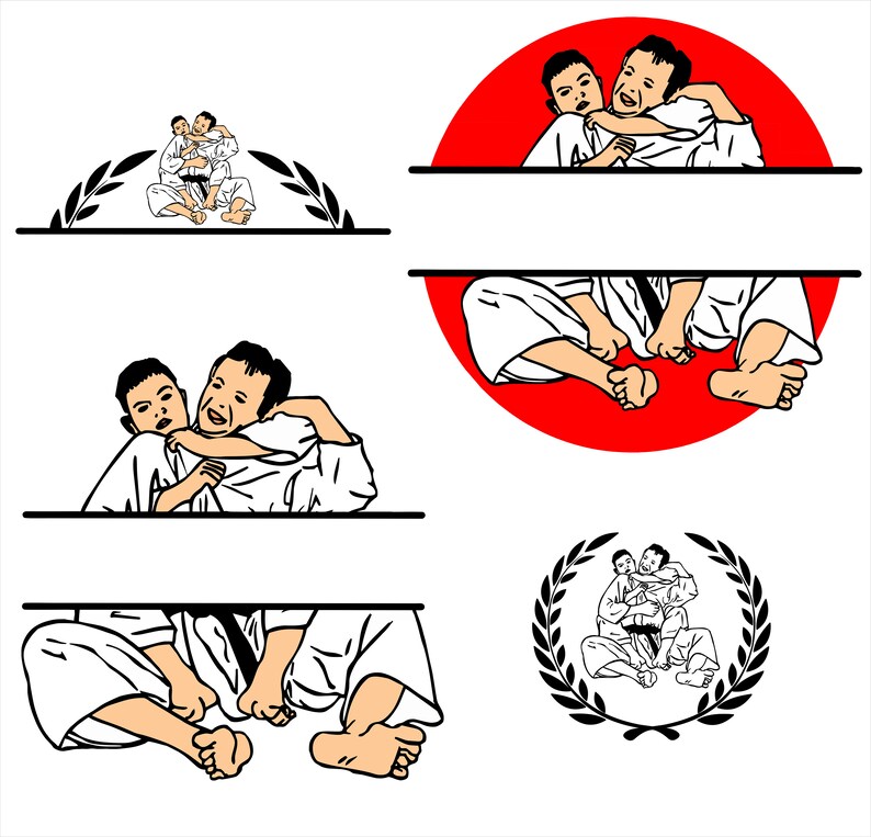 Unique Judo Jujitsu Artwork as Dxf-svg-png-eps-jpg Illustrations for ...