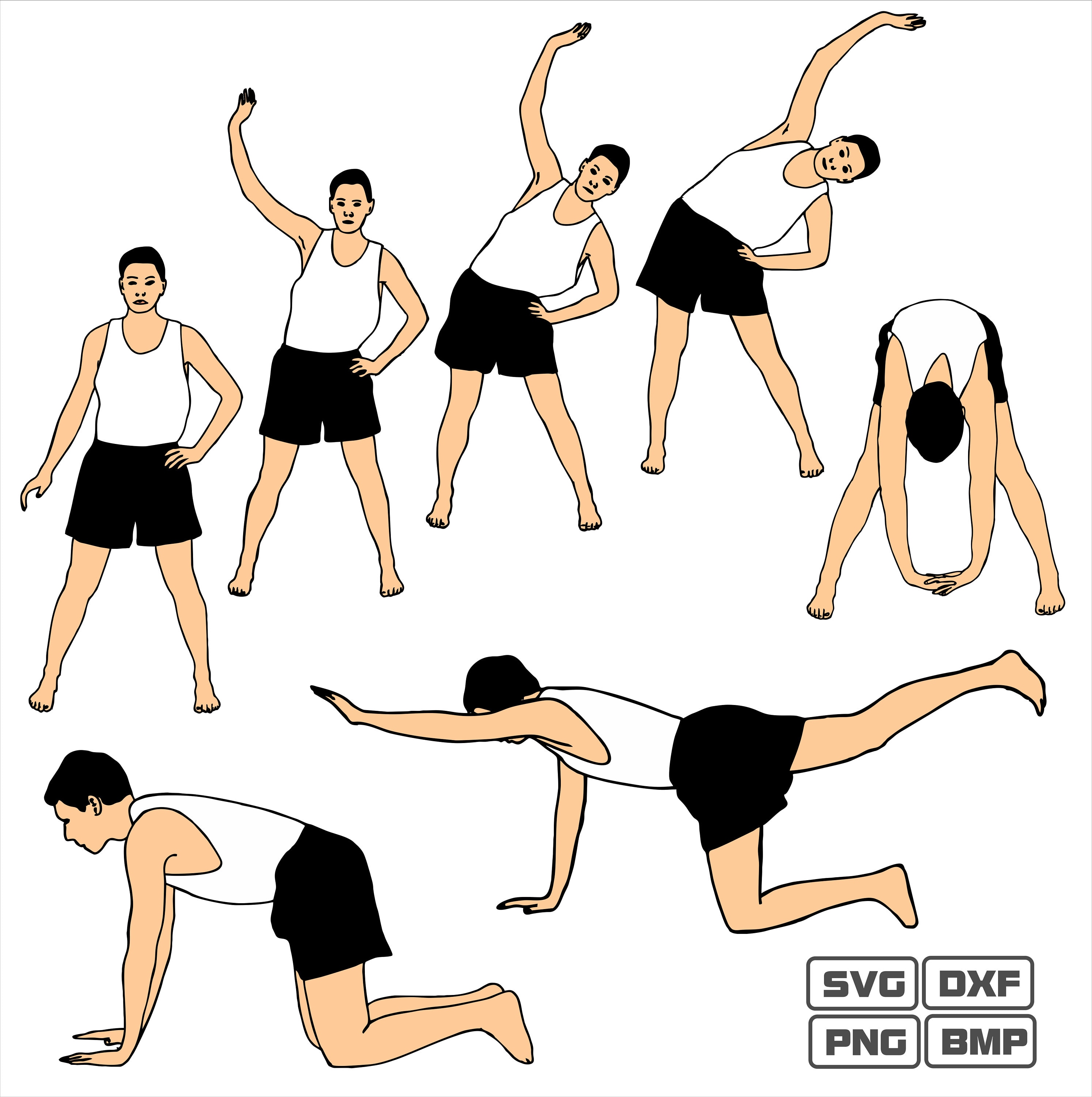 280 Sport Stretch Exercises 'stretching Strength Mobilising' 280 Gif ...