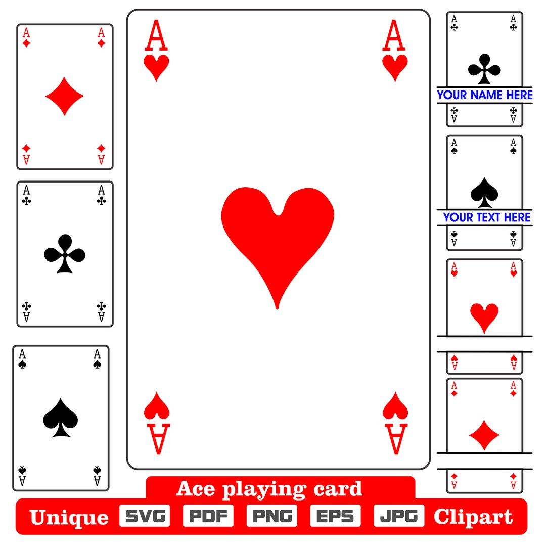 Ace Playing Card Clip Art Pdf, Svg, Png,eps, Jpg, for Shirt Design ...