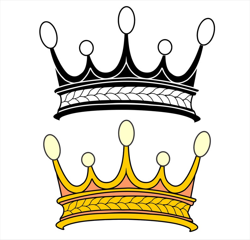Crown Clip Art Dxf Svg Png Eps Jpg for Cutting, Clothing Imprint ...