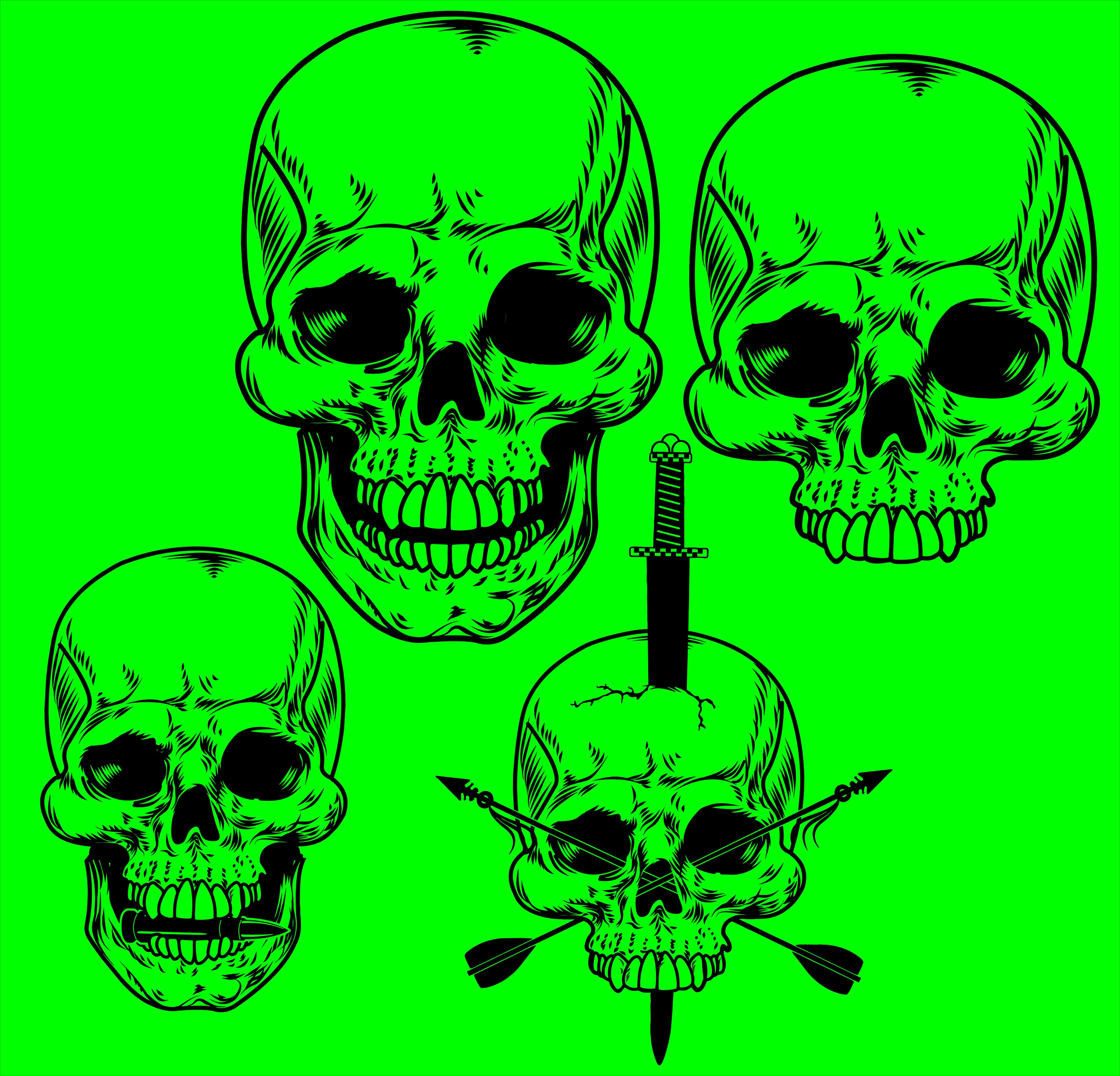 Death's Head Skull Clip Art Dxf Svg Png Eps Jpg for Cutting,shirt ...