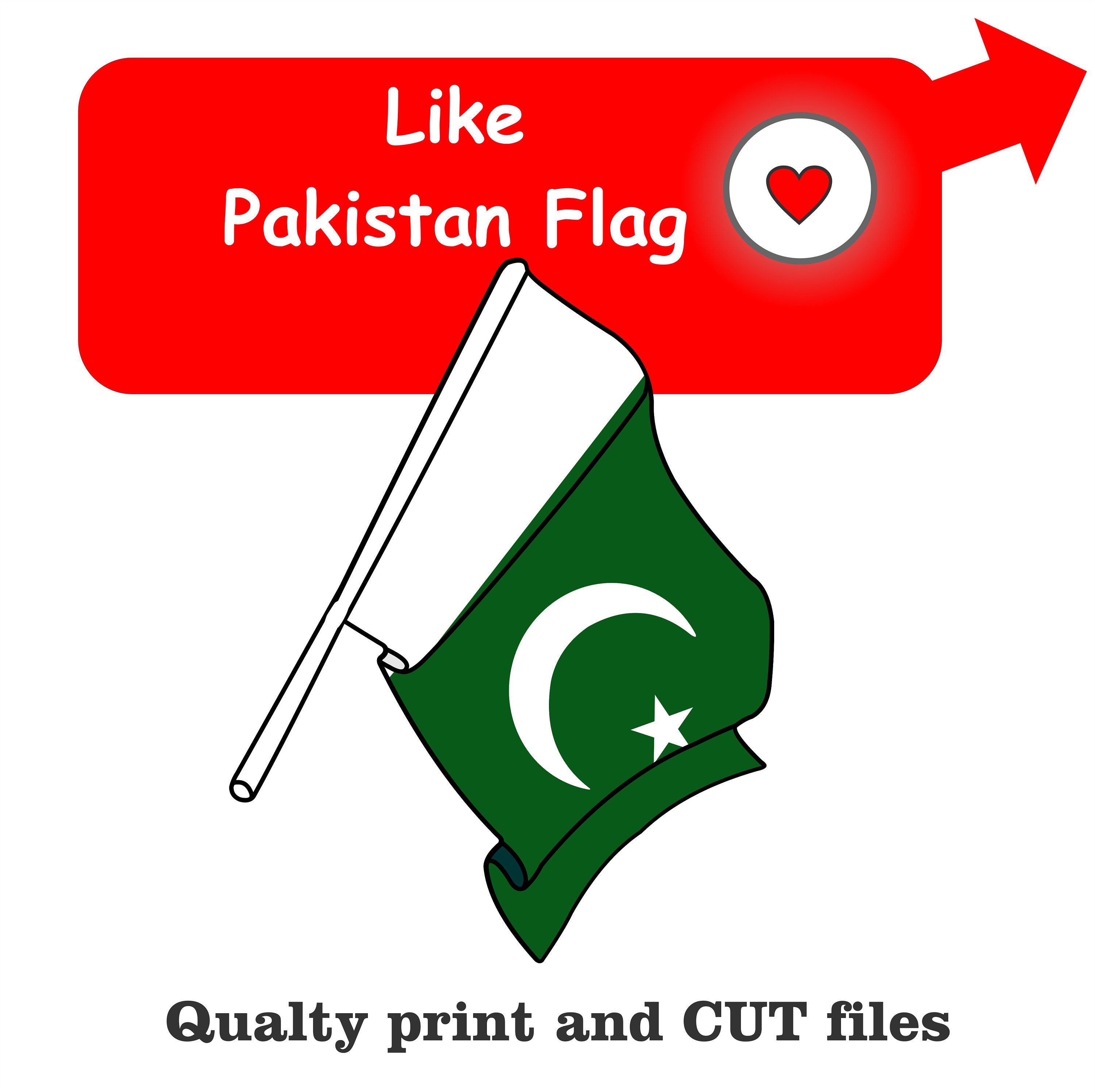 Flag and Cardio of Pakistan in Dxf, Svg, Png, Eps and Jpg Files Unique ...