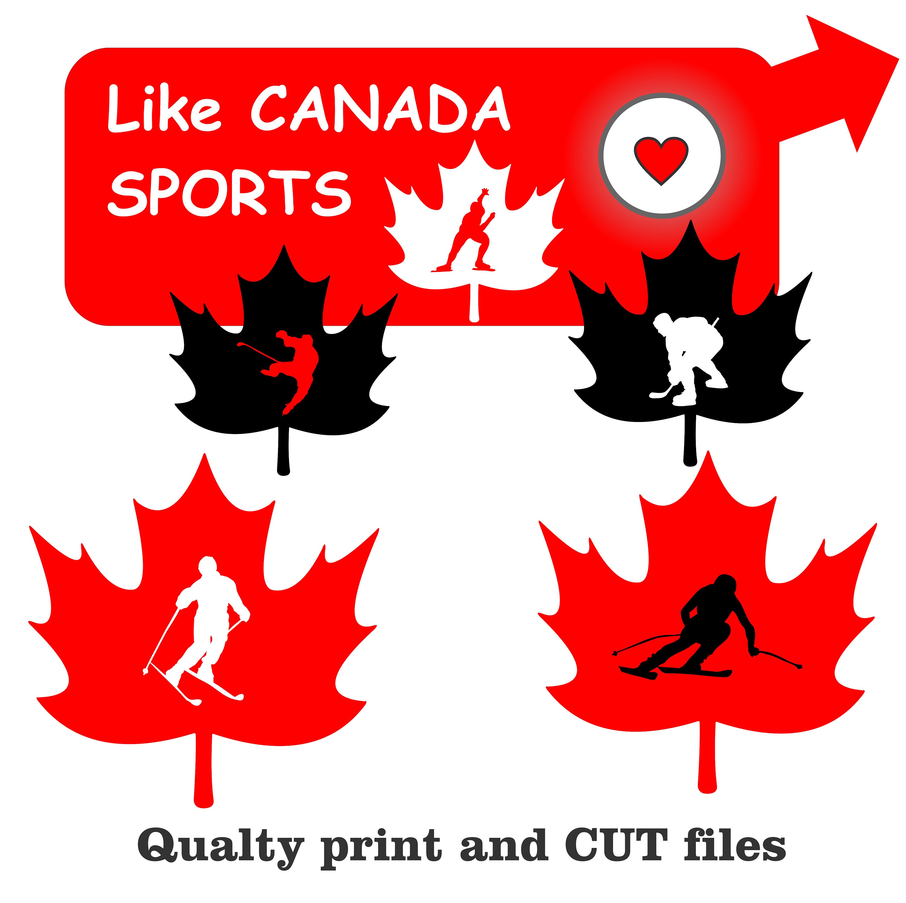 Canada Winter Sports Clip Art Dxf Svg Png Eps Jpg for - Etsy