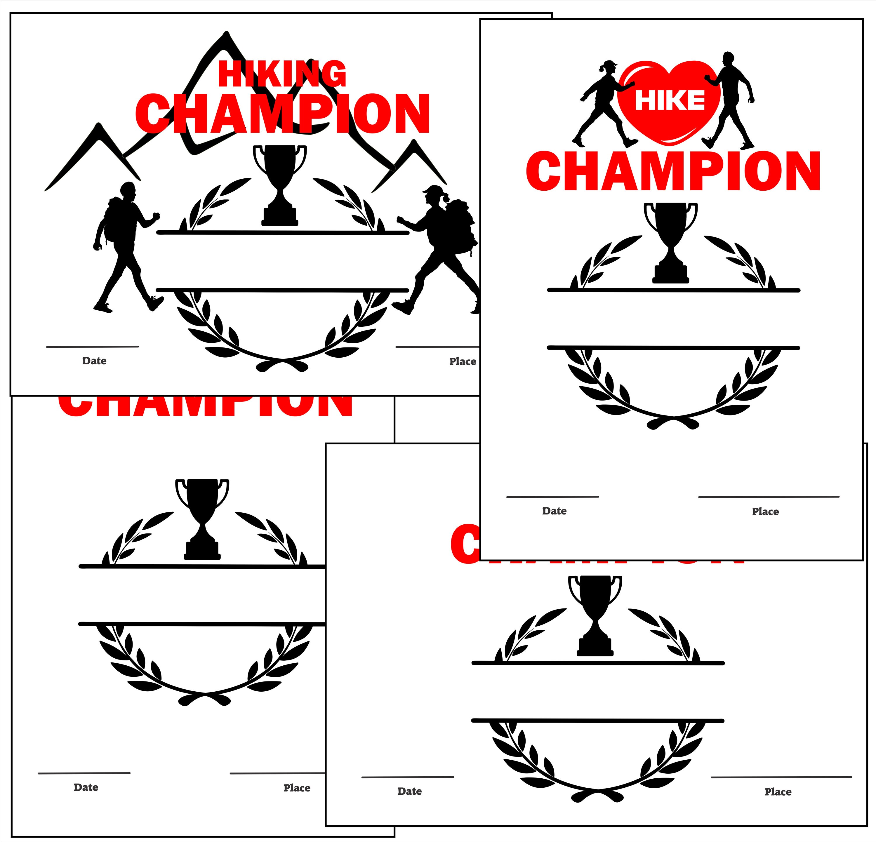 Unique Hiking Certificates as Pdf-dxf-svg-png Files for Direct Printing ...