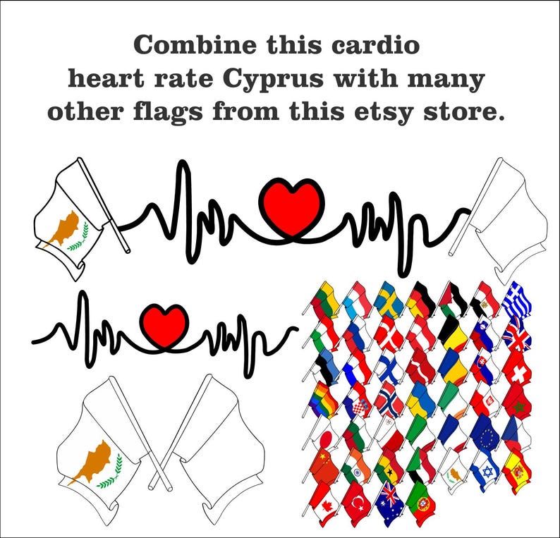 Lag and Cardio of Cyprus in Dxf, Svg, Png, Eps and Jpg Files Unique ...