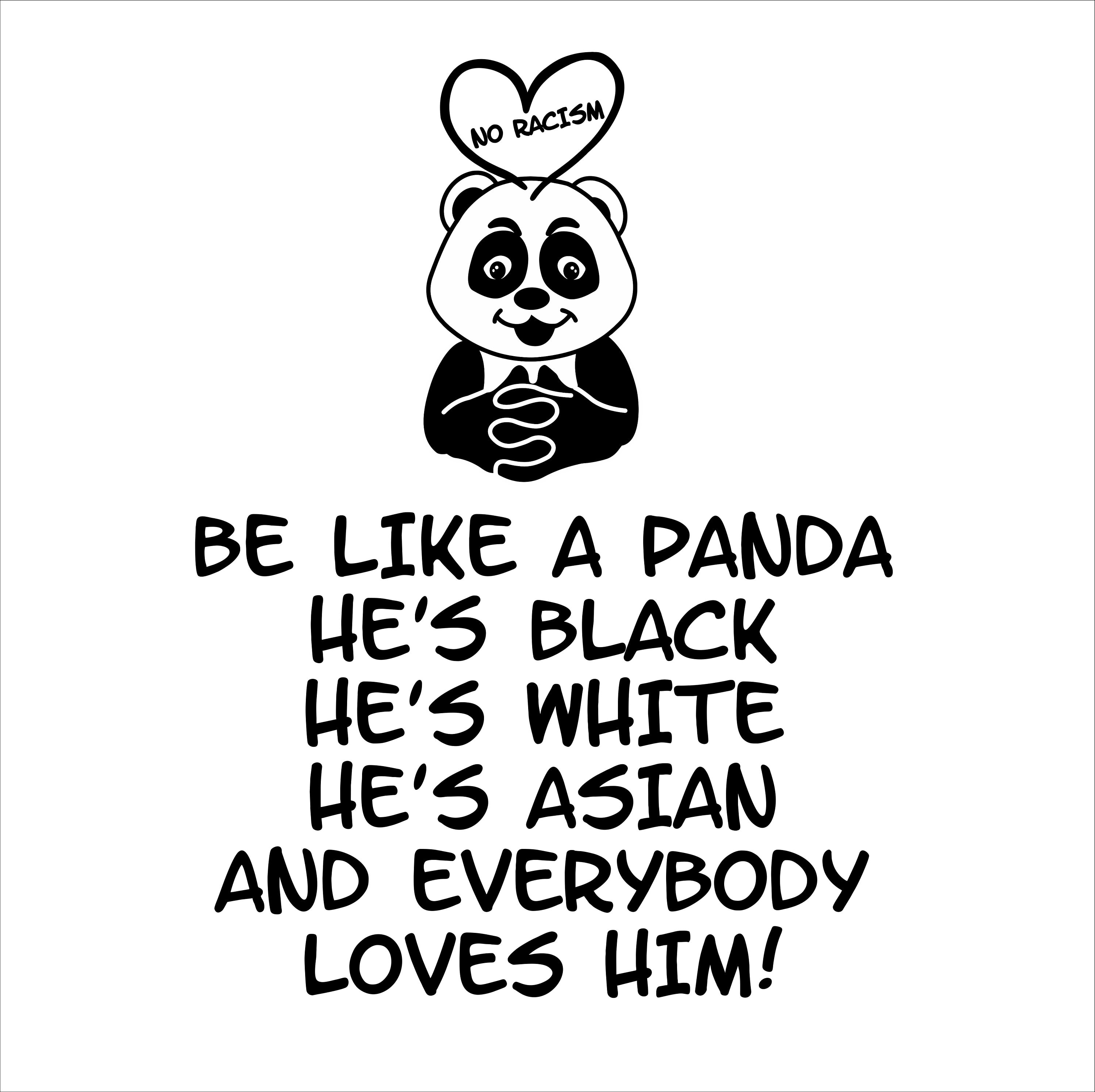 Racism Be Like a Panda Clipart as Dxf-svg-png-eps-jpg Illustrations for ...