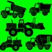 Construction and Road Vehicles Clip Art Dxf Svg Png Eps Jpg for Cutting ...
