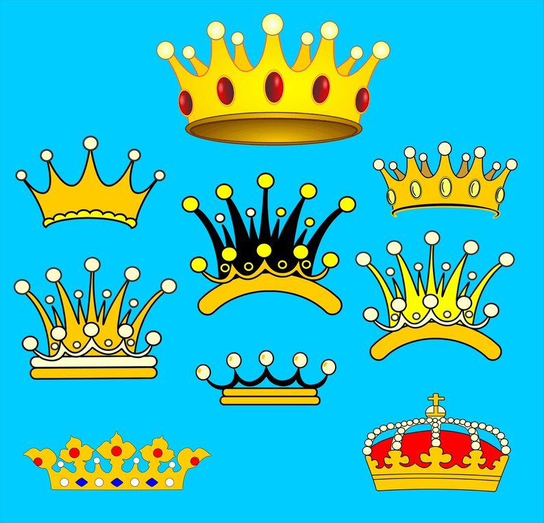 Crown Clip Art Dxf Svg Png Eps Jpg for Cutting, Clothing Imprint ...