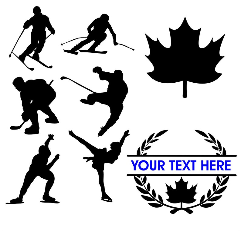 Canada Winter Sports Clip Art Dxf Svg Png Eps Jpg for Cutting,shirt ...