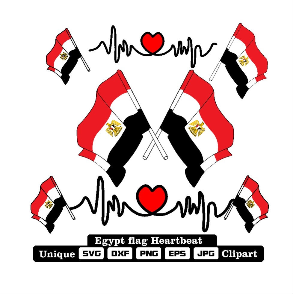 Flag and Cardio of Egypt in Dxf Svg Png Eps and Jpg Files - Etsy