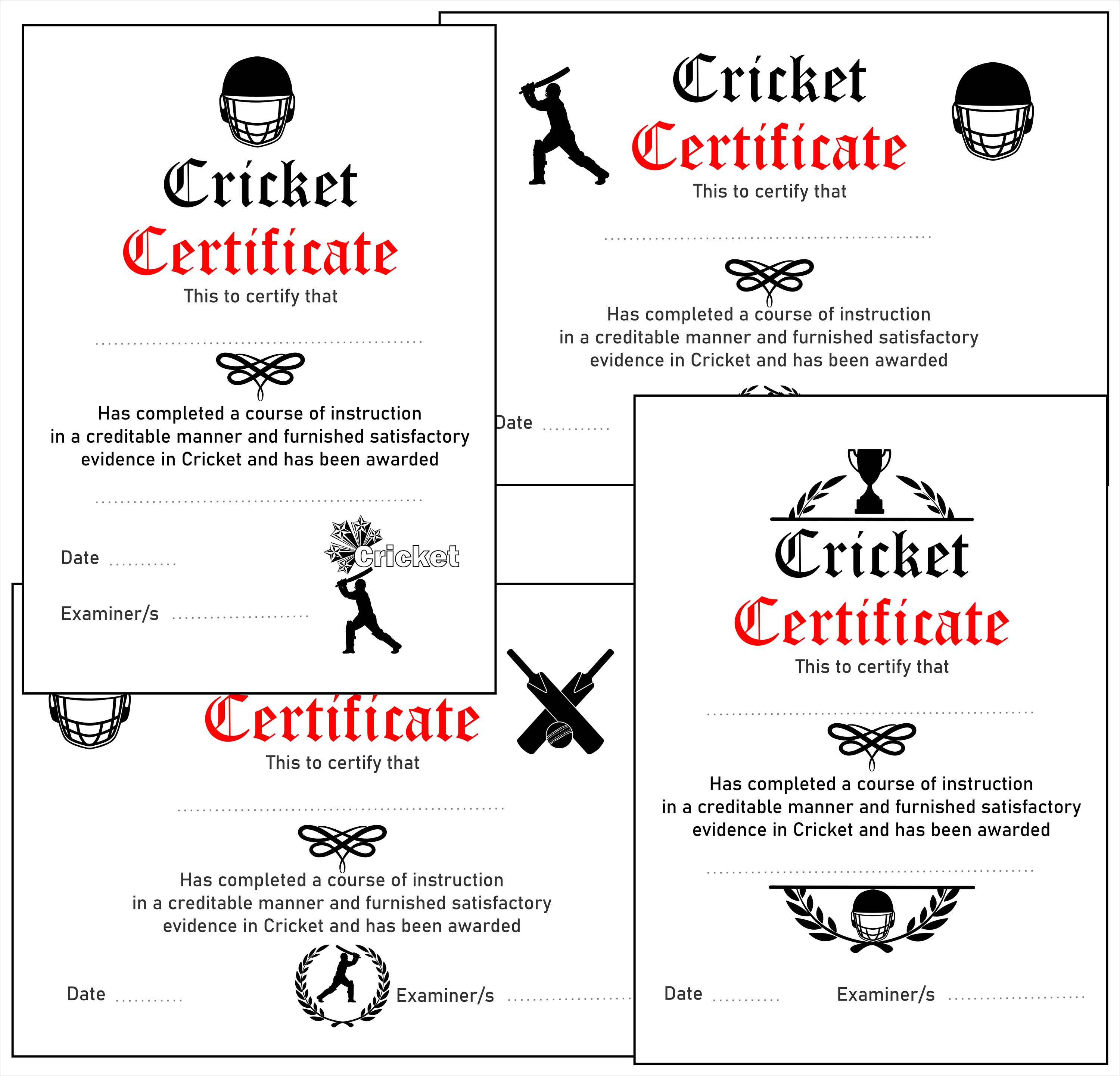 Unique Cricket Certificates as Pdf-dxf-svg-png Files for Direct ...