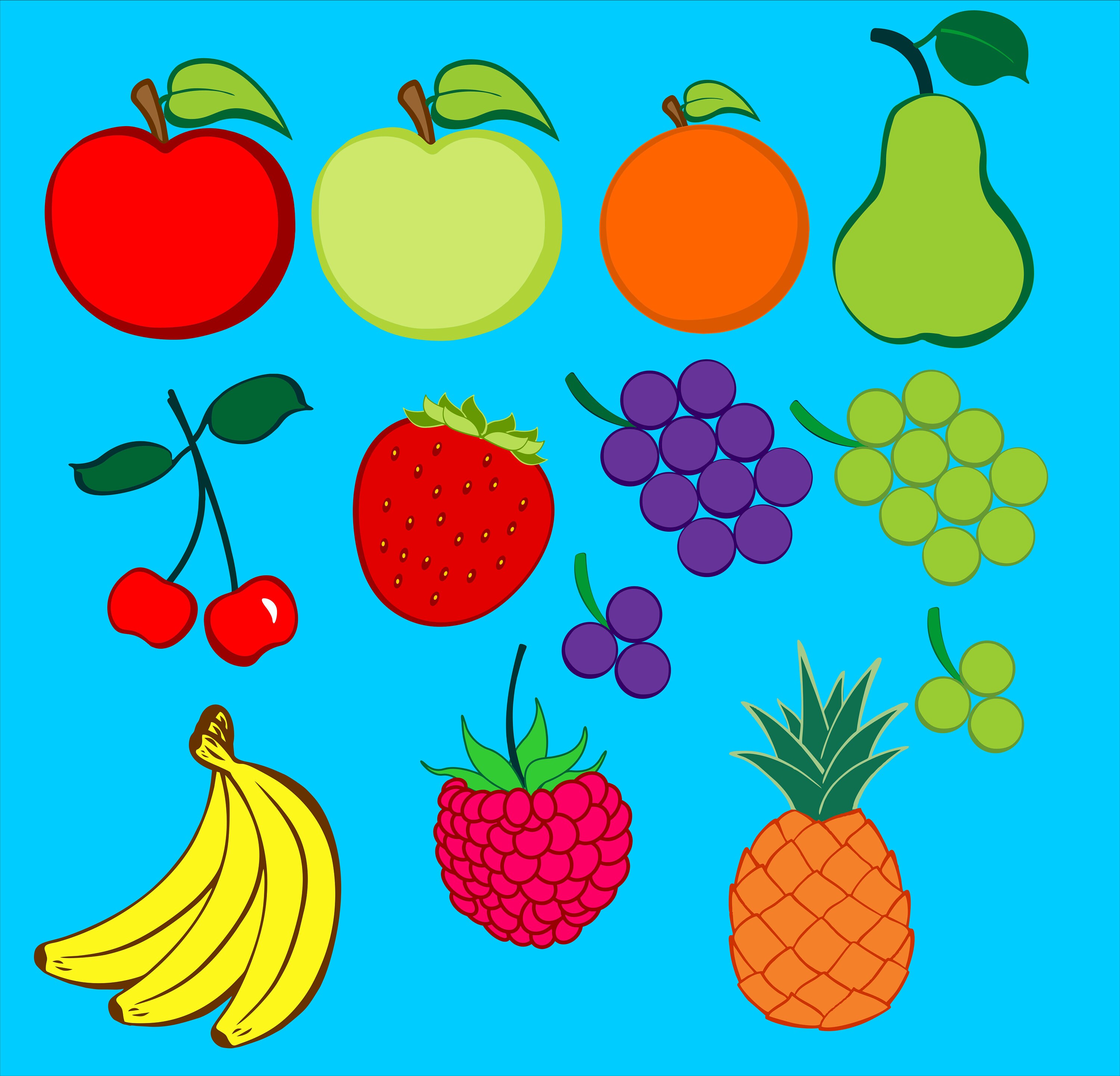 Fruit Clip Art Dxf Svg Png Eps Jpg for Cutting, Garment Print ...