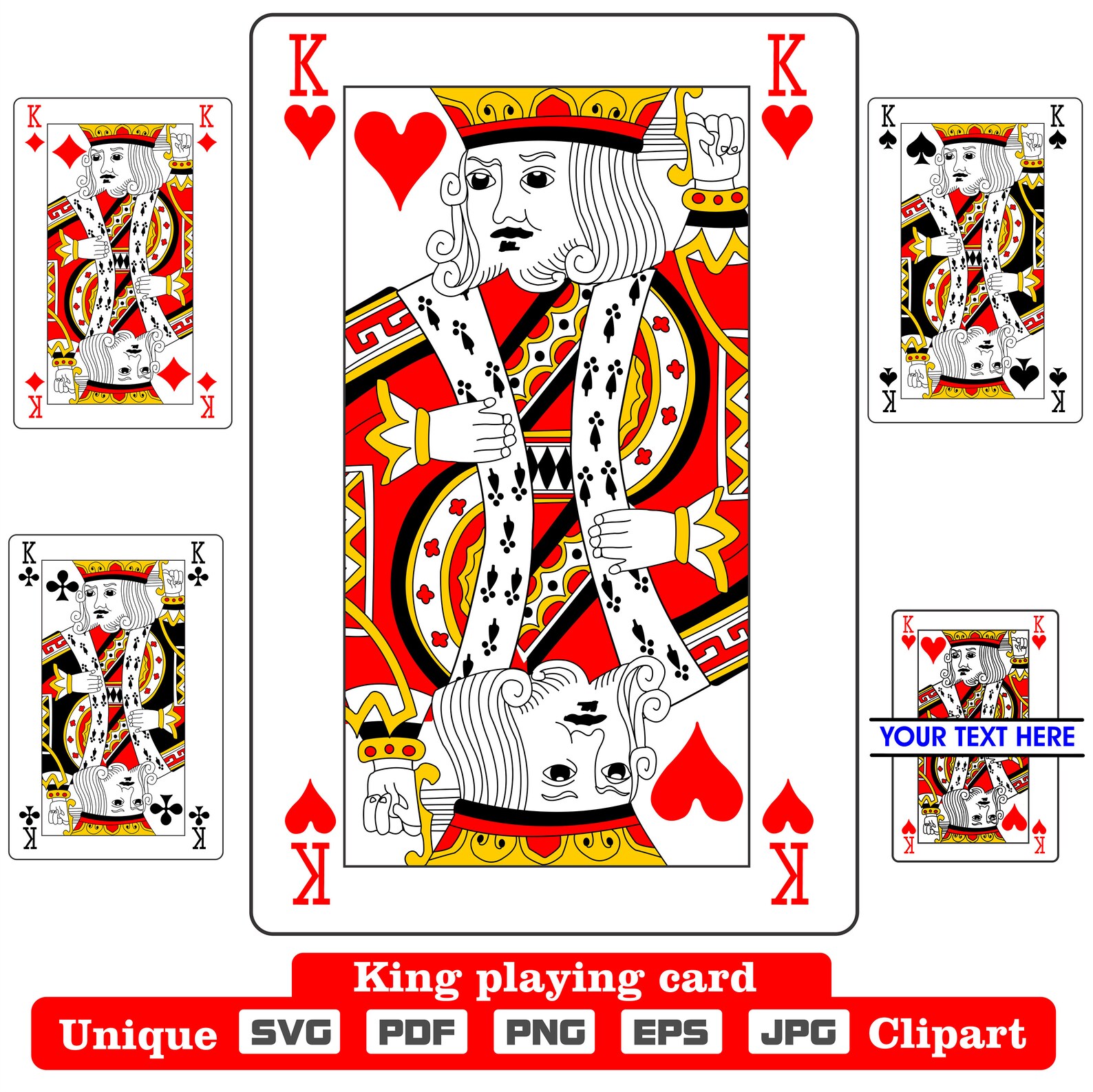 King Playing Card Clip Art Pdf, Svg, Png,eps, Jpg, for Shirt Design ...