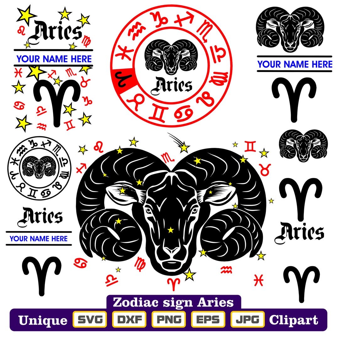Zodiac Sign Aries Clip Art Dxf Svg, Png,eps, Jpg, for Shirt Design ...