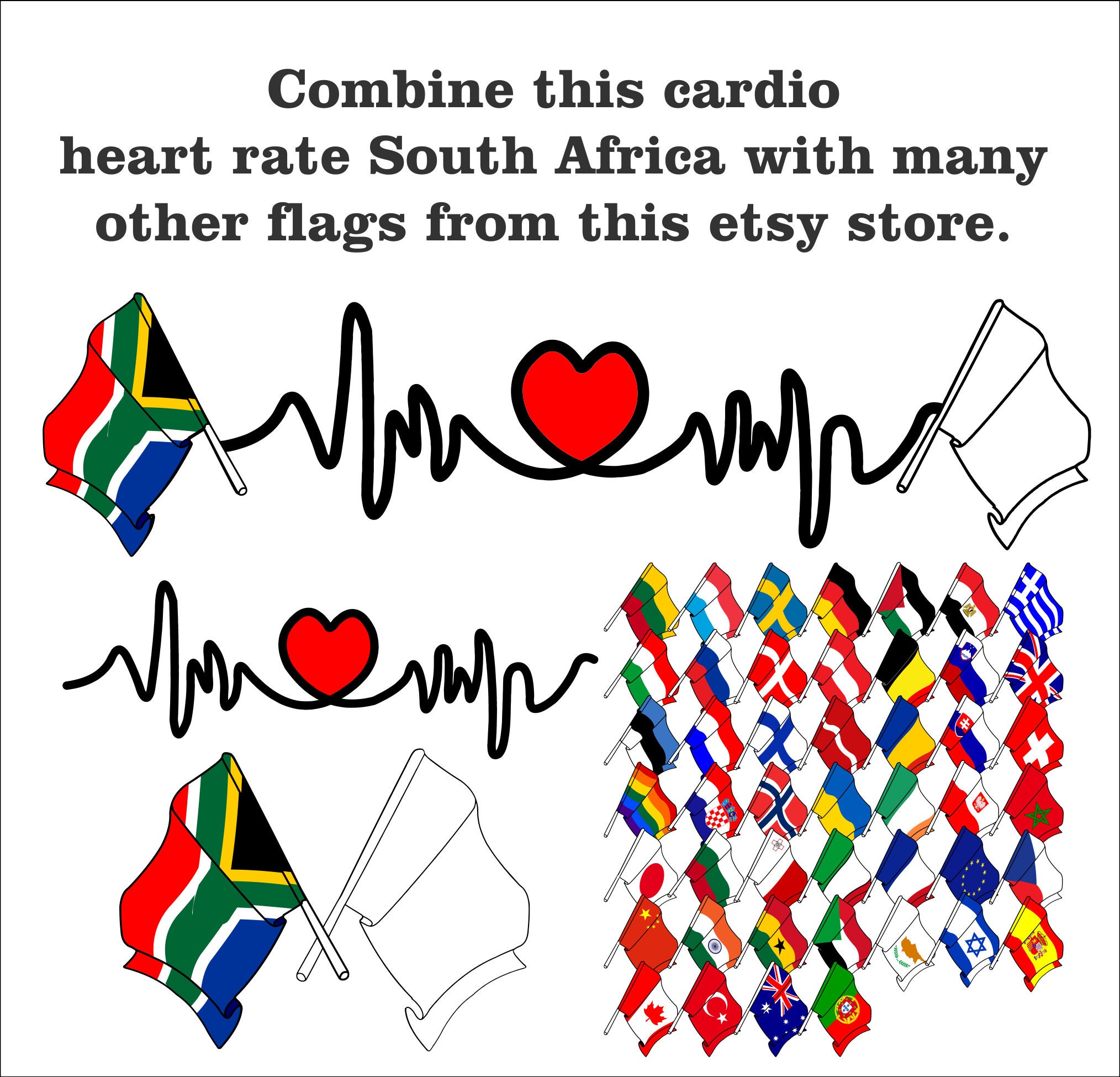 Flag and Cardio of South Africa in Dxf, Svg, Png, Eps and Jpg Files ...