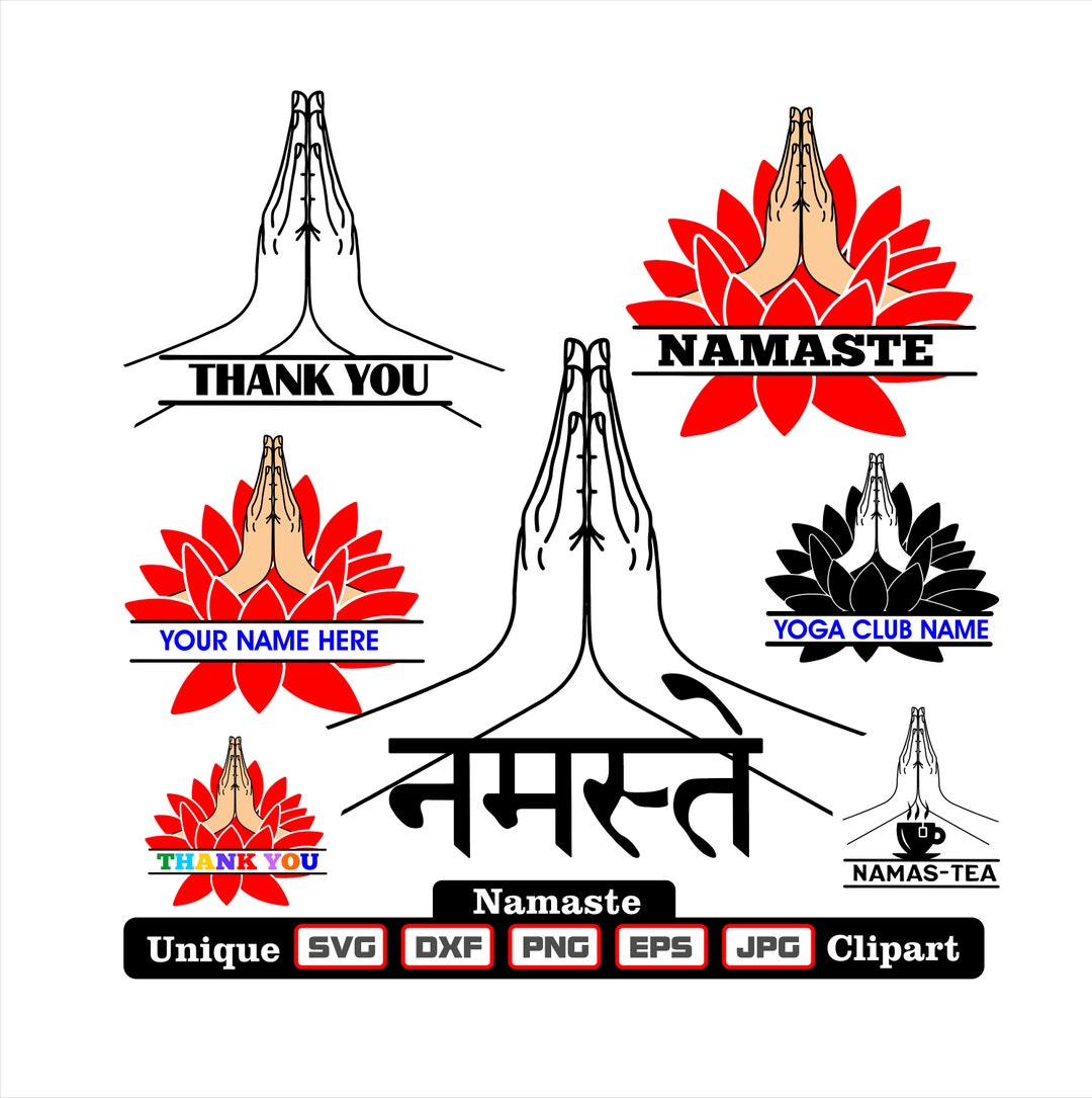 Namaste Yoga Clip Art Dxf Svg Png Eps Jpg for Cutting,shirt Design ...