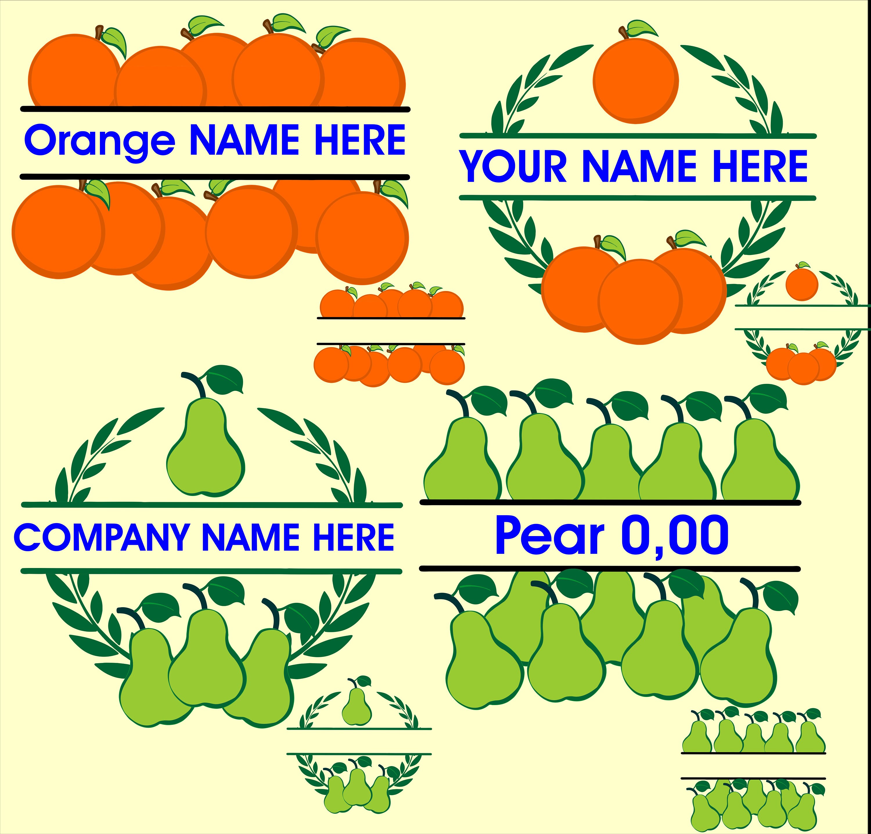 Fruit Clip Art Dxf Svg Png Eps Jpg for Cutting, Garment Print ...