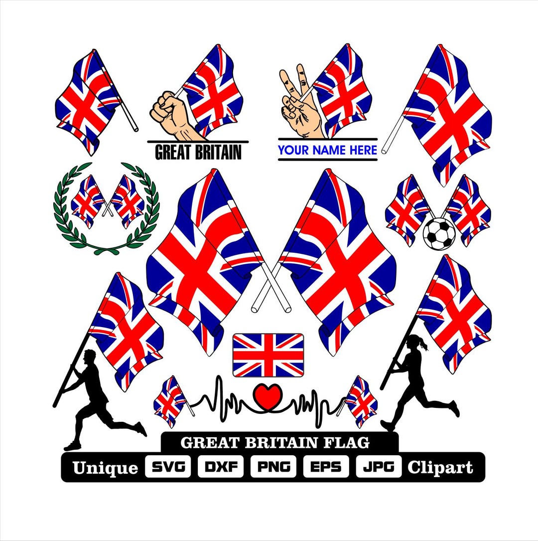 Flag and Cardio of Great Britain in Dxf, Svg, Png, Eps and Jpg Files ...