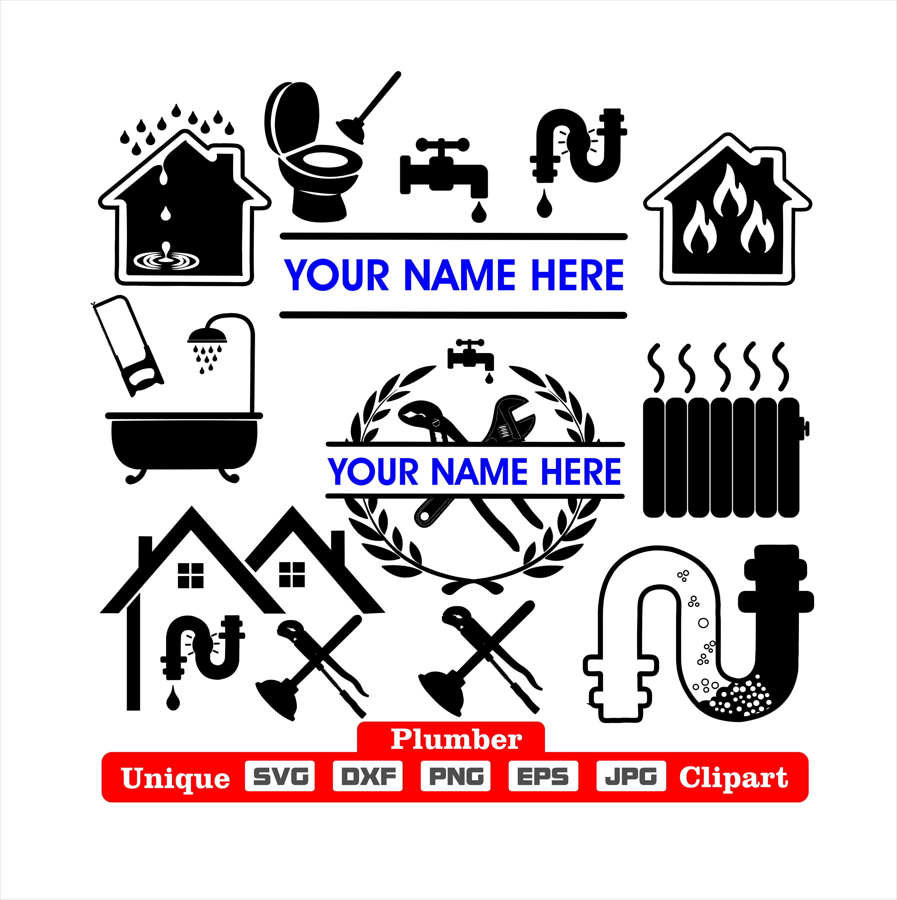 Unique Plumber Artwork as Dxf-svg-png-eps-jpg Illustrations for ...