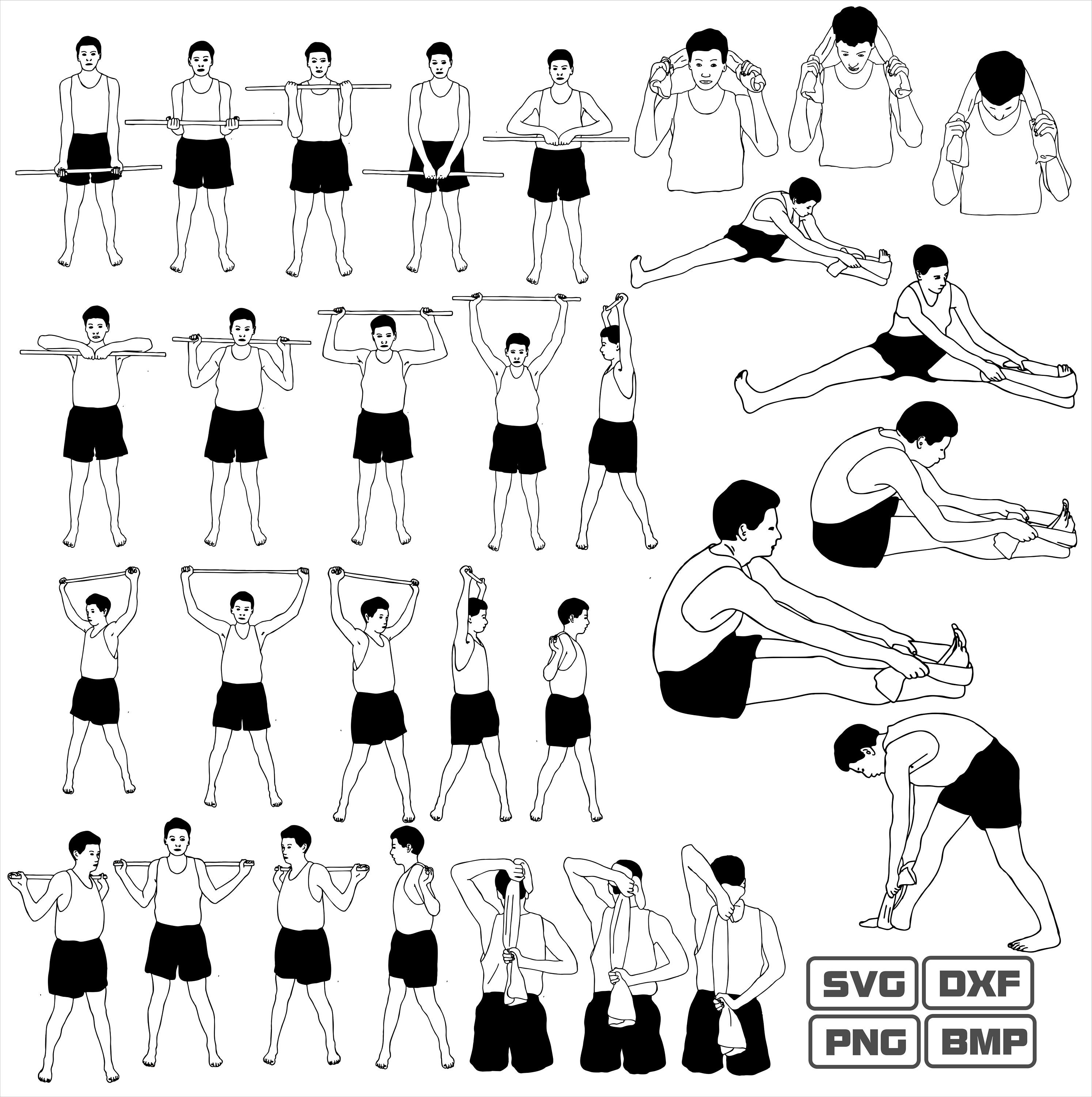 280 Sport Stretch Exercises 'stretching Strength Mobilising' 280 Gif ...