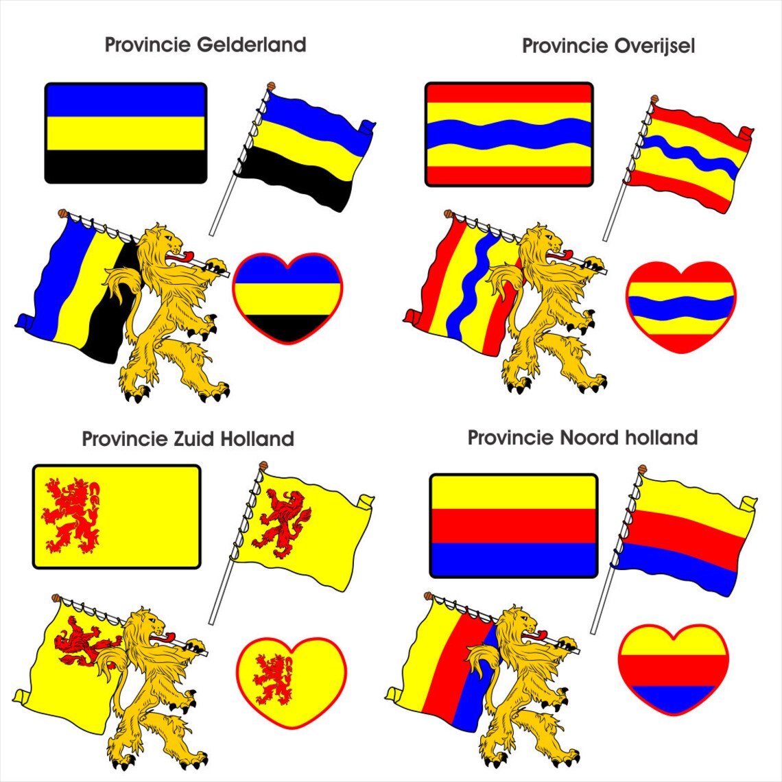 Flags of the 12 Provinces of the Netherlands as Dxf-svg-png-eps-jpg ...
