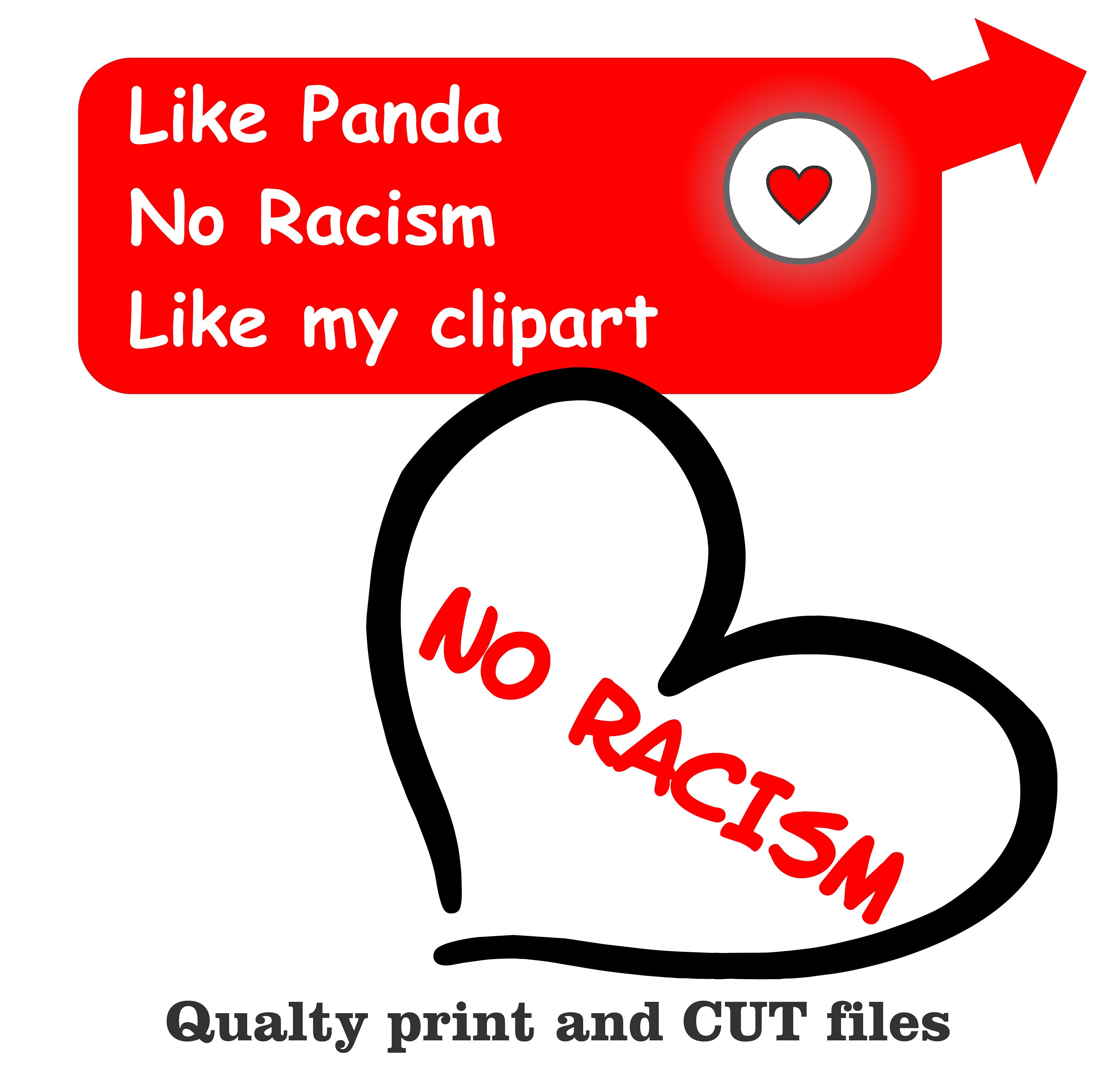 Racism Be Like a Panda Clipart as Dxf-svg-png-eps-jpg Illustrations for ...