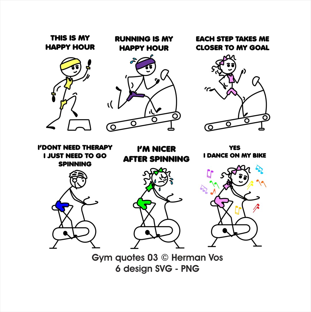 Gym Quotes 6 Designs PNG and SVG Vector Bundle - Etsy