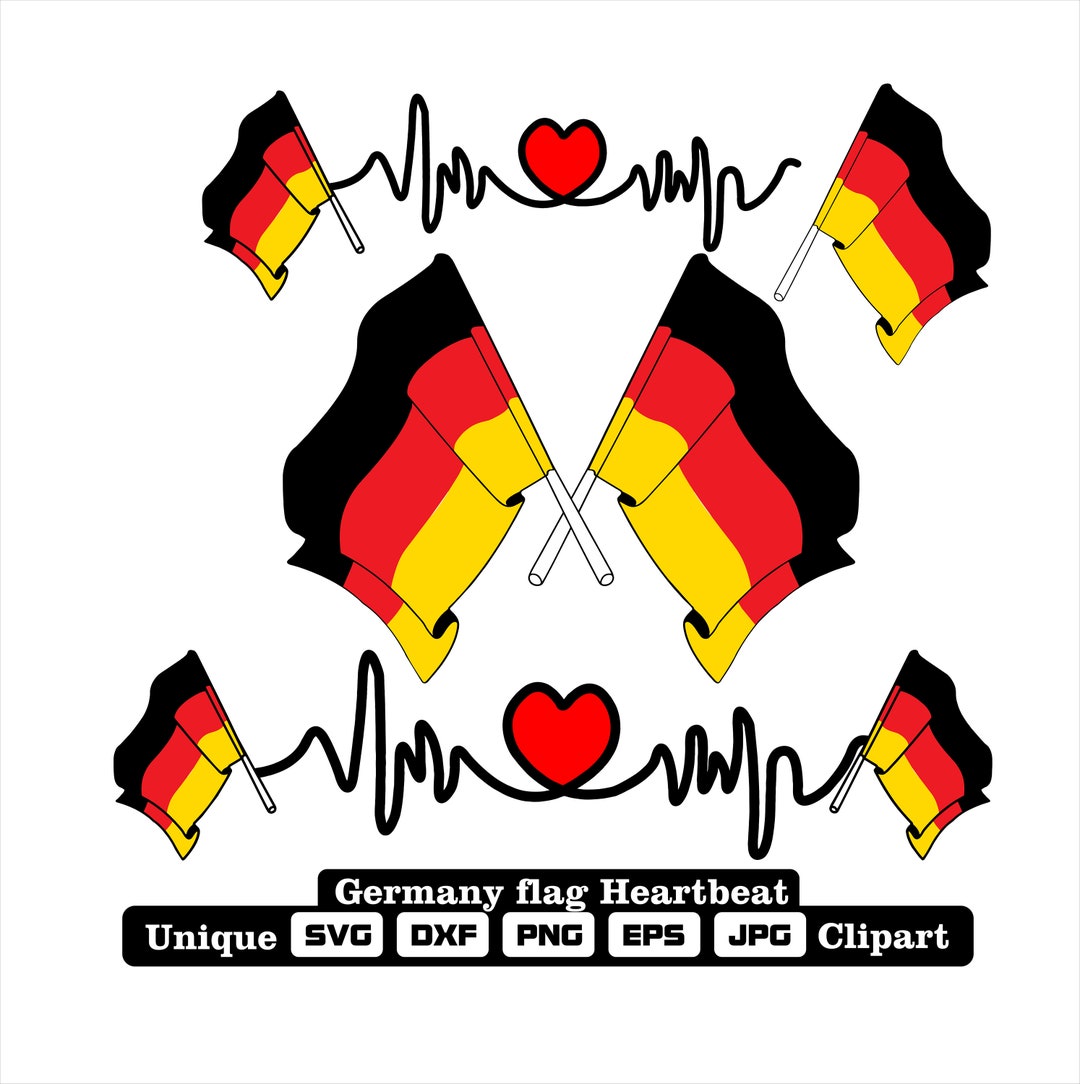 Flag and Cardio of Germany in Dxf Svg Png Eps and Jpg - Etsy