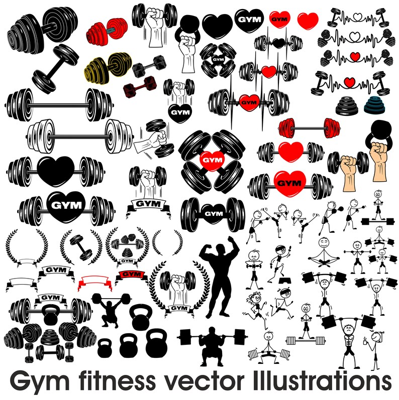 Unique Gym and Fitness Cutting Files. Files as Dxf-svg-png-eps-jpg ...
