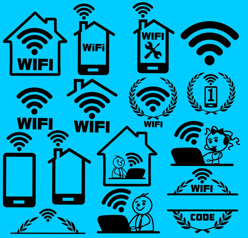 Unique Wifi Logo Clipart as Dxf-svg-png-eps-jpg Illustrations for ...
