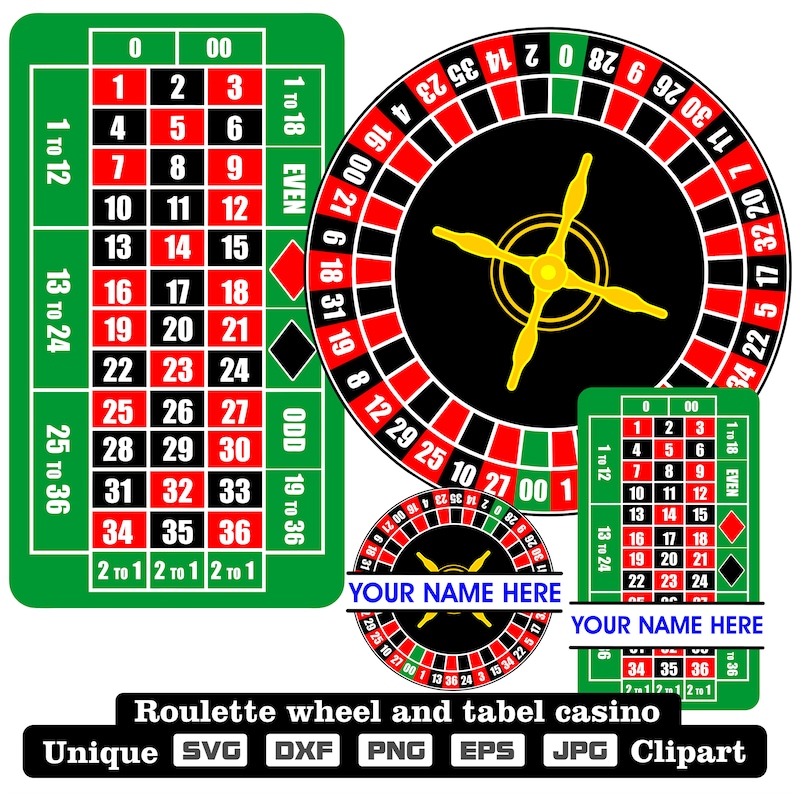 Casino Roulette Wheel and Tabel Clip Art Dxf Svg, Png,eps, Jpg, for ...