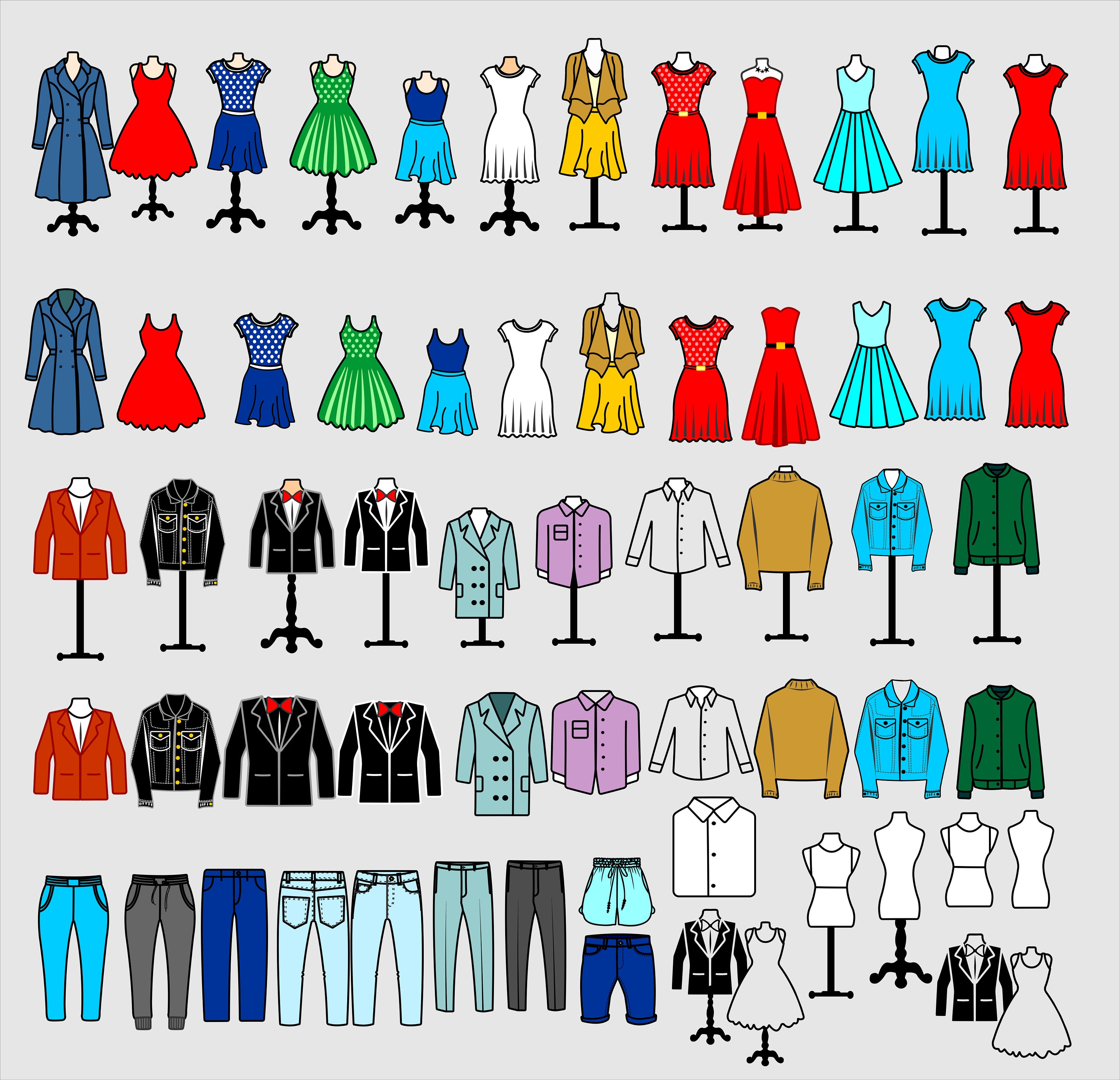 Fashion Clothing Clip Art Dxf Svg Png Eps Jpg Design Logo for - Etsy