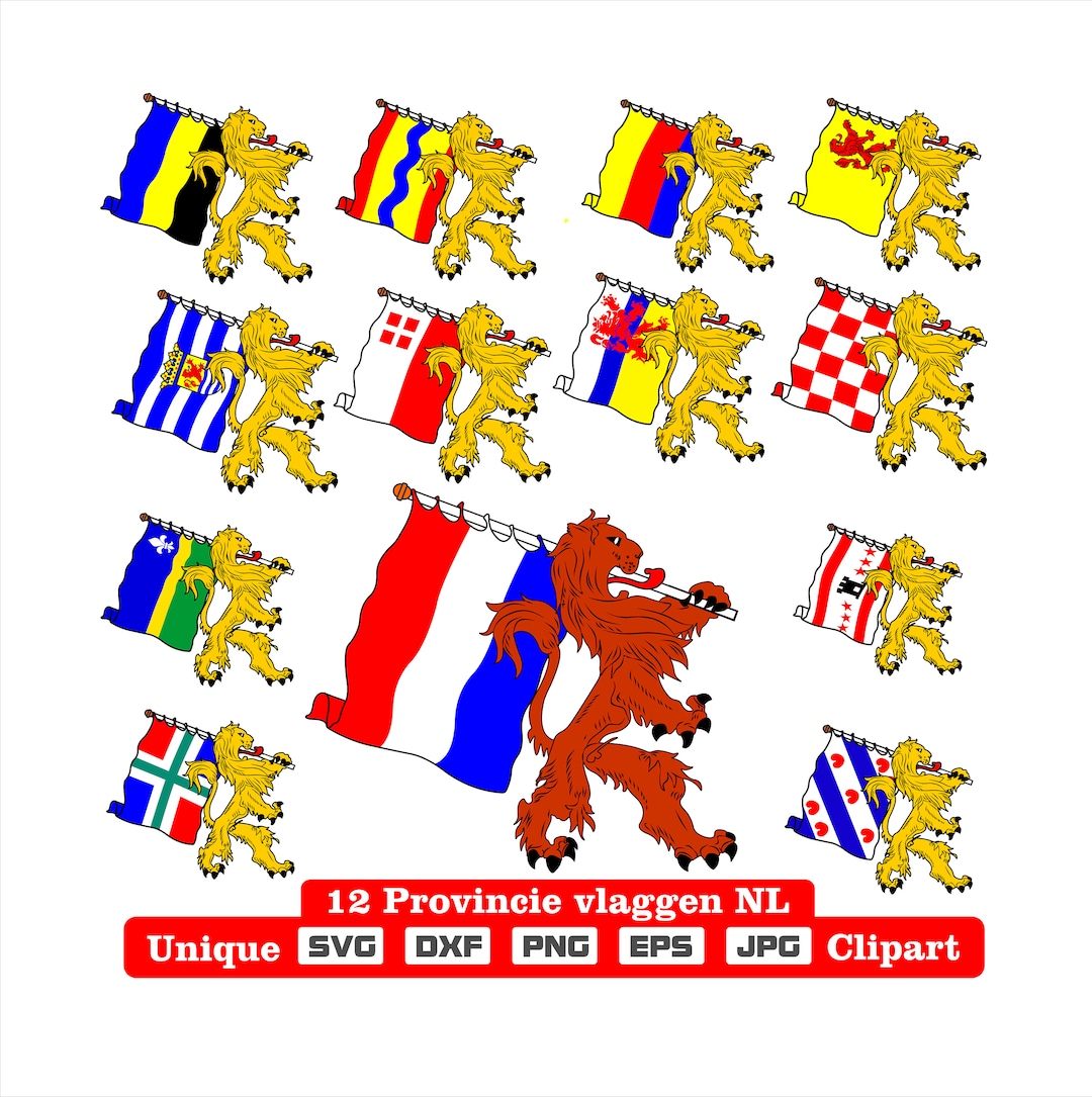 Flags of the 12 Provinces of the Netherlands as - Etsy