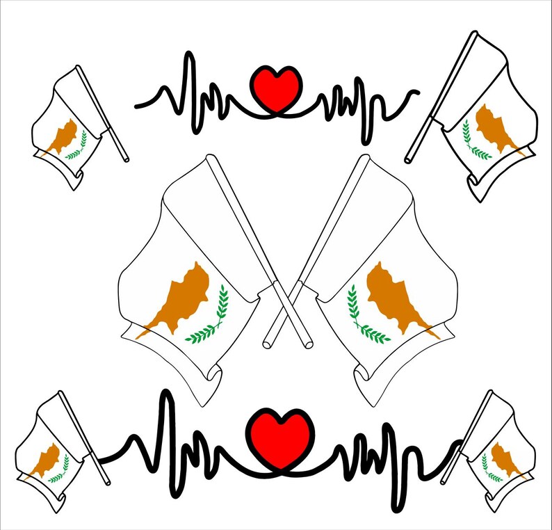 Lag and Cardio of Cyprus in Dxf, Svg, Png, Eps and Jpg Files Unique ...