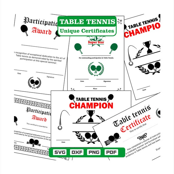Table Tennis Diploma - Etsy