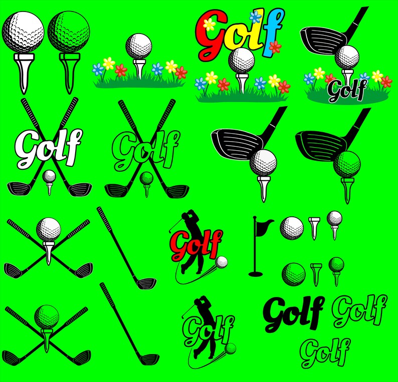 Golf Clipart and Cutting Files. Files as Dxf-svg-png-eps-jpg - Etsy