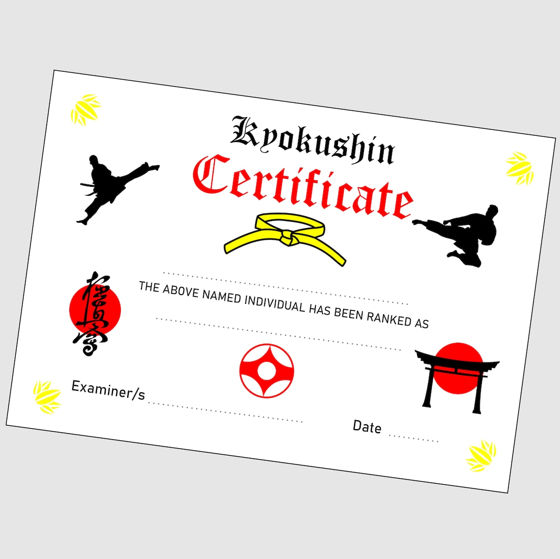 Kyokushin Karate Certificates and Awards Templates in PDF and PNG ...